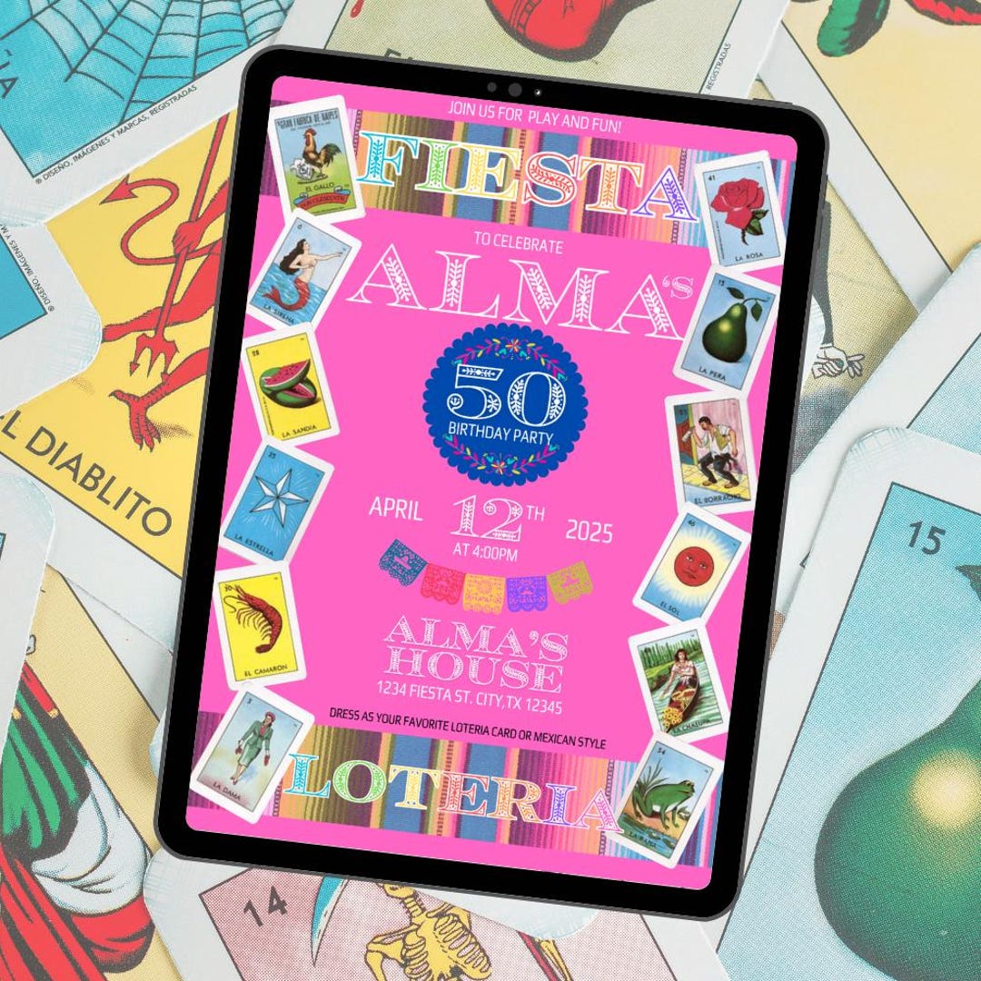 Editable Loteria Birthday Invitation, Loteria Party, Mexican Party ...