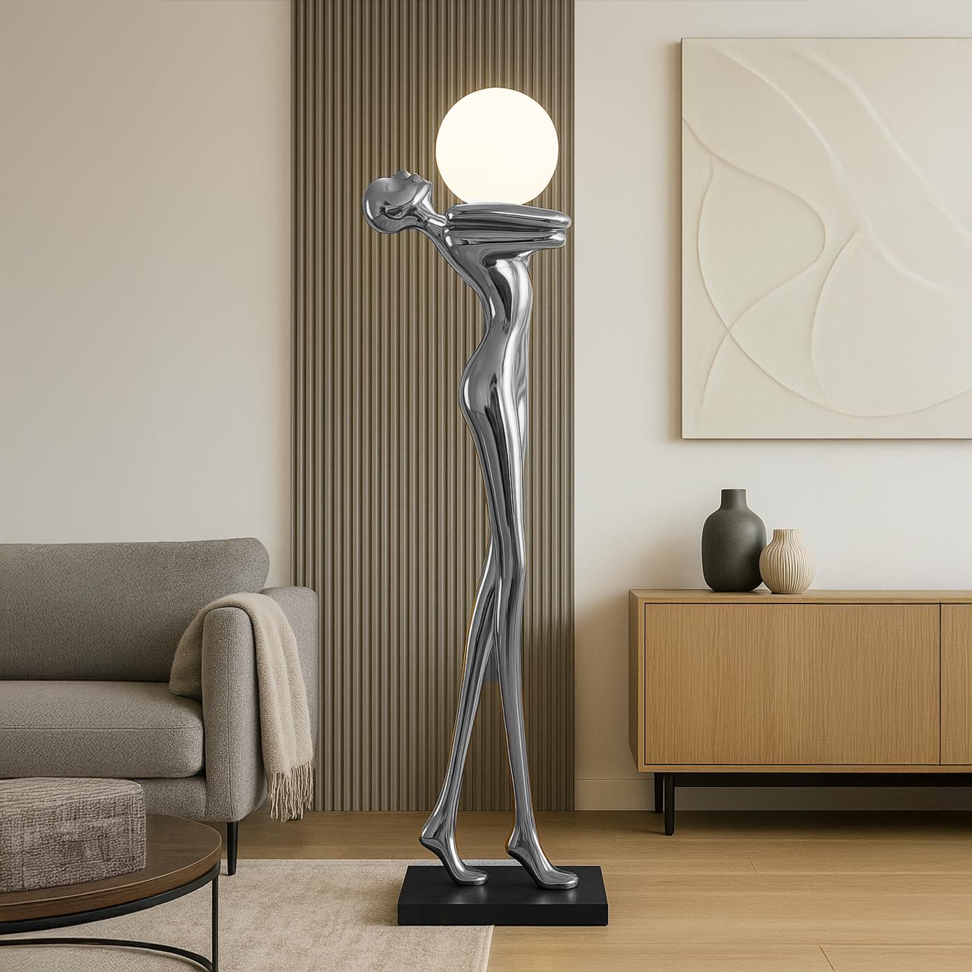 Modern Female Figure Floor Lamp | Tall Sculptural Led Light | Art Deco ...