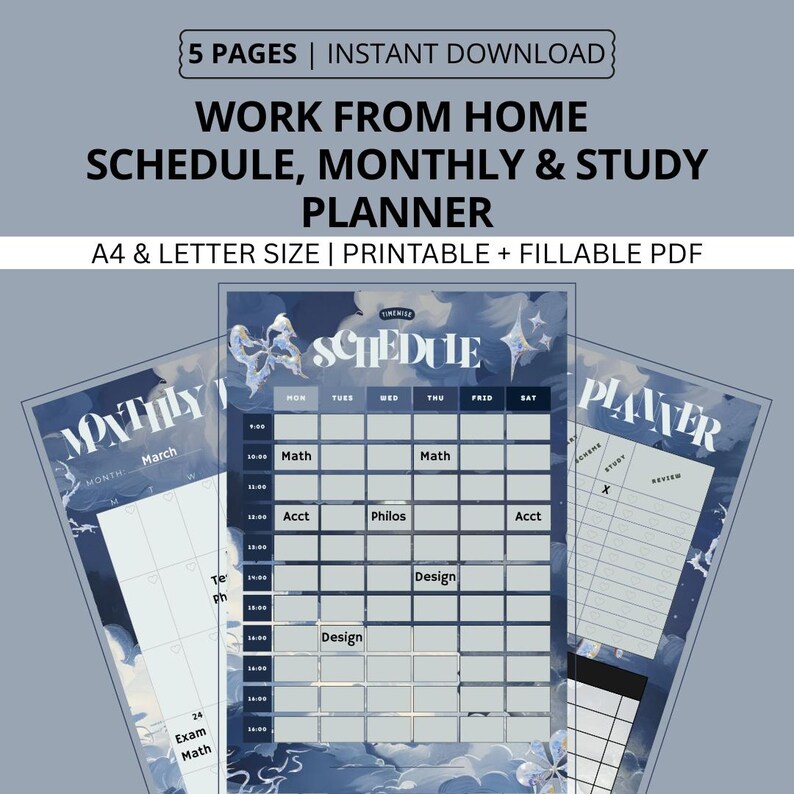 Study Planner Modern | Digital Student Planner | Printable Student ...