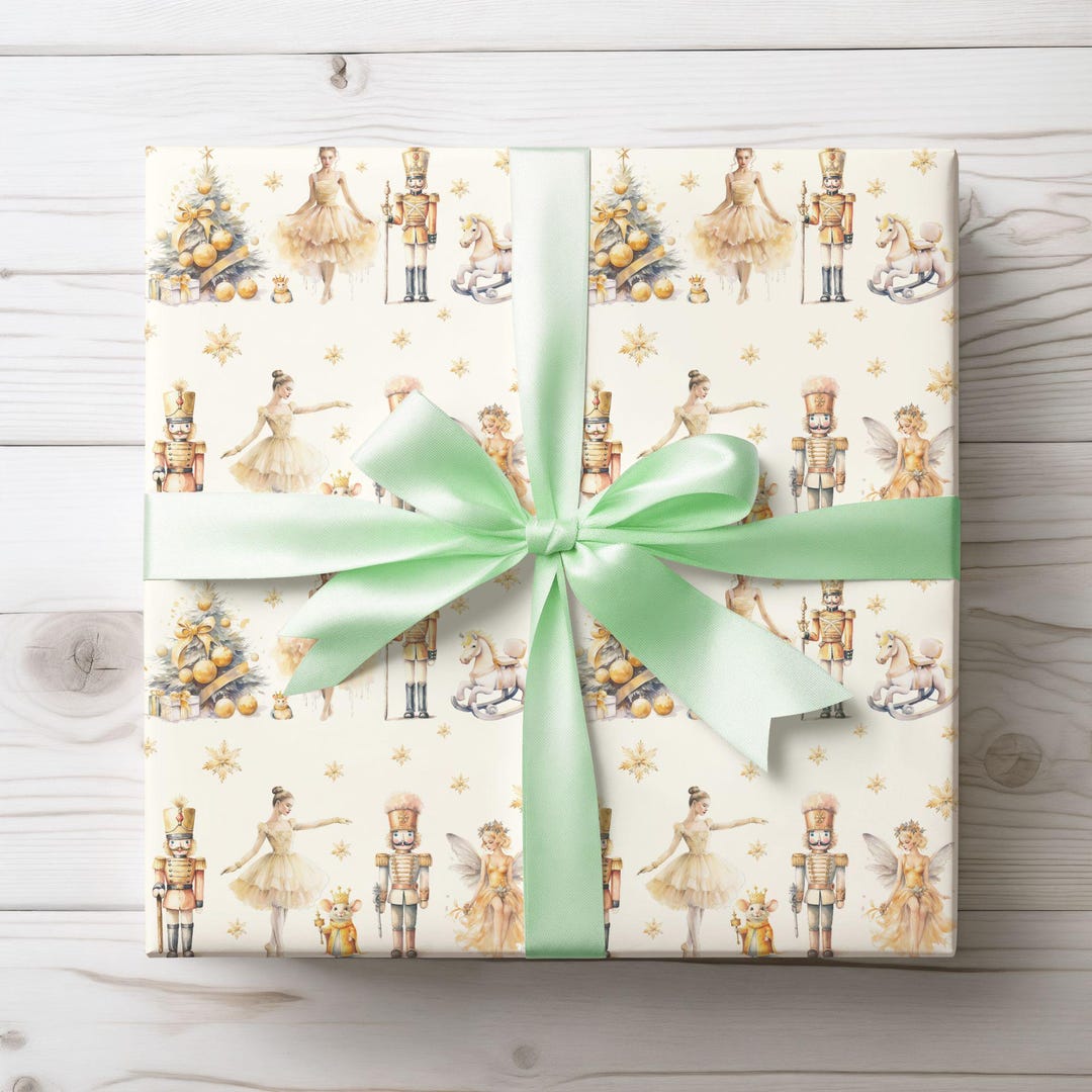 Wrapping Paper Rolls, Nutcracker Theme - Elegant Gift Wrap for Winter ...