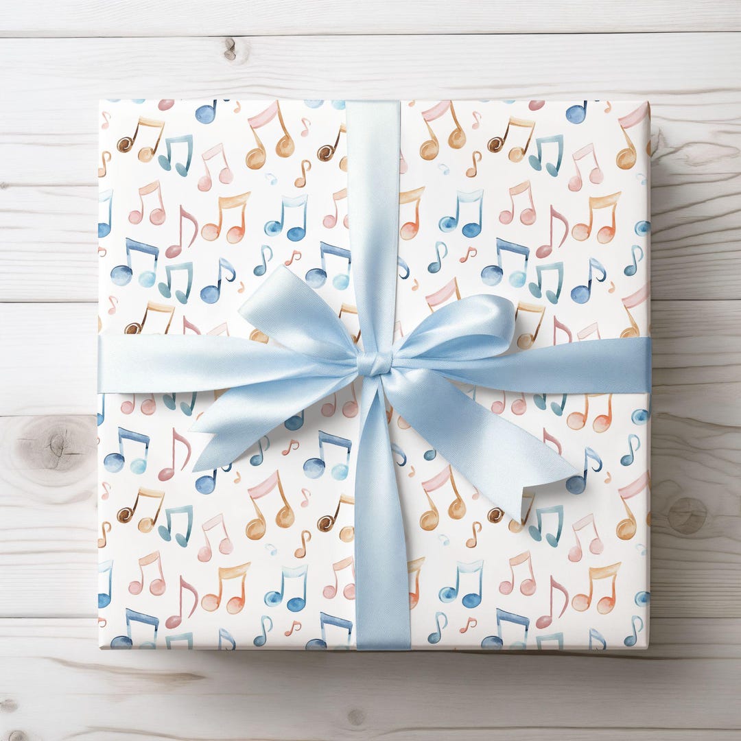 Musical Notes Gift Wrapping Paper: Eco-friendly Satin Finish - Etsy