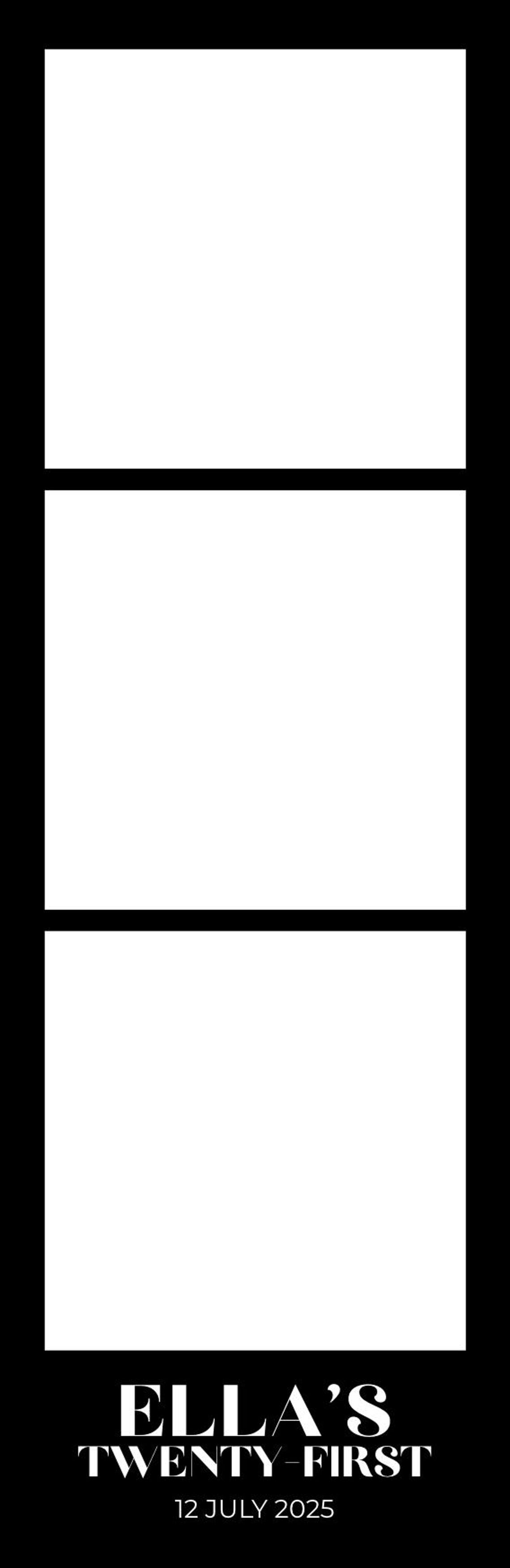 Minimalistic Simple Classic 2x6 Photo Strip Template for Photo Booth ...