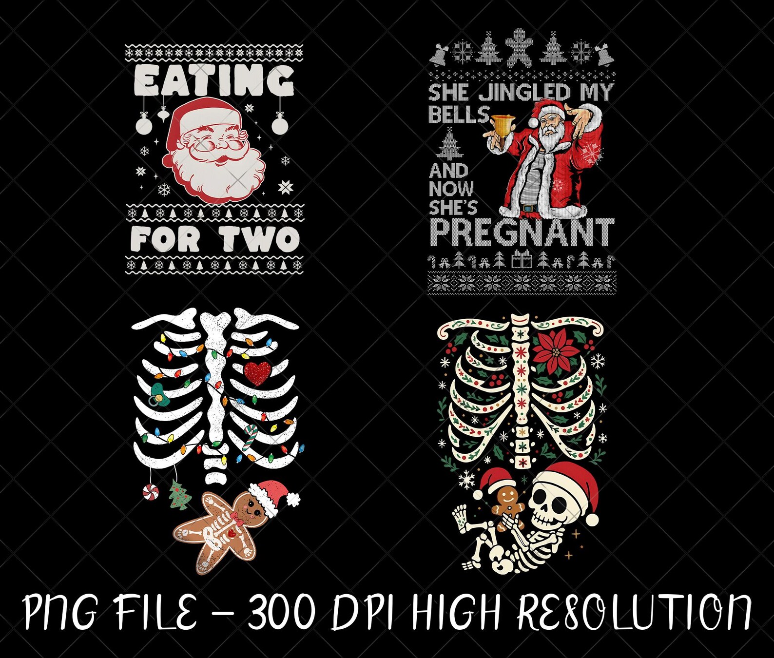 Christmas Pregnancy Announcement PNG, Cookies for Two, Holiday Baby ...