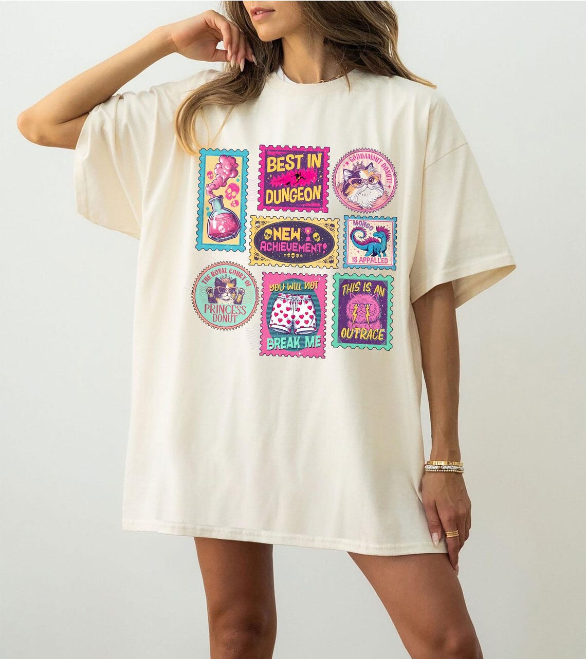 Vintage 90s Dungeon Crawler Carl PNG, Princess Donut Vintage Stamp ...