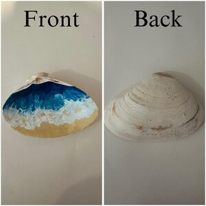 Hand-painted Seashell With Wave Crashing on Sand Design - Beach House ...