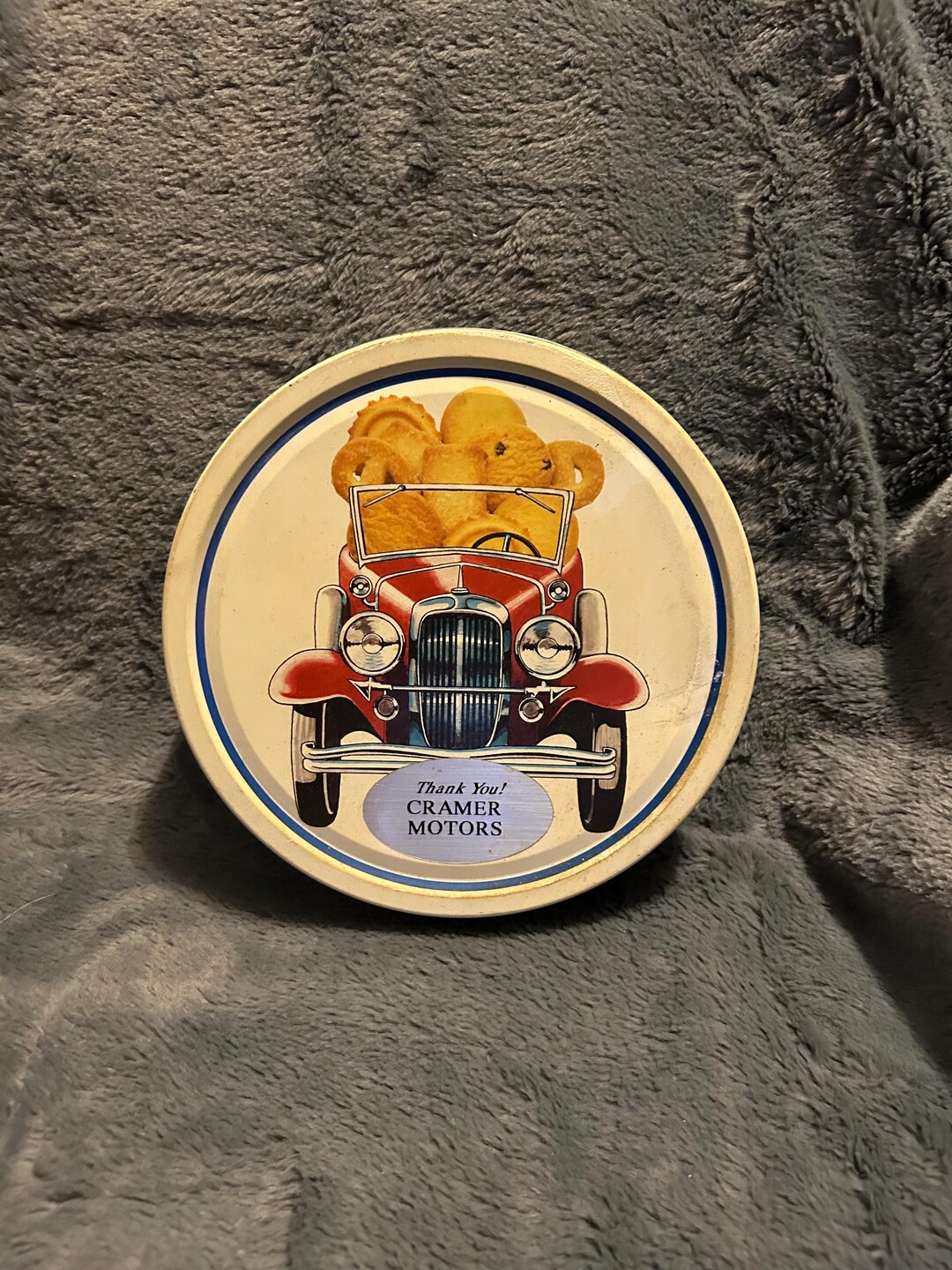 Vintage Cramer Motors Cookie Tin: Red Car Advertising Collectible - Etsy