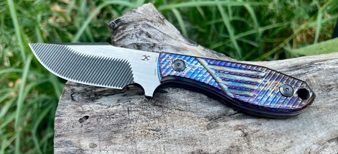 Entropic Lightning Anodized Titanium KANSEPT Fixed Blade Tiny Dancer - Etsy