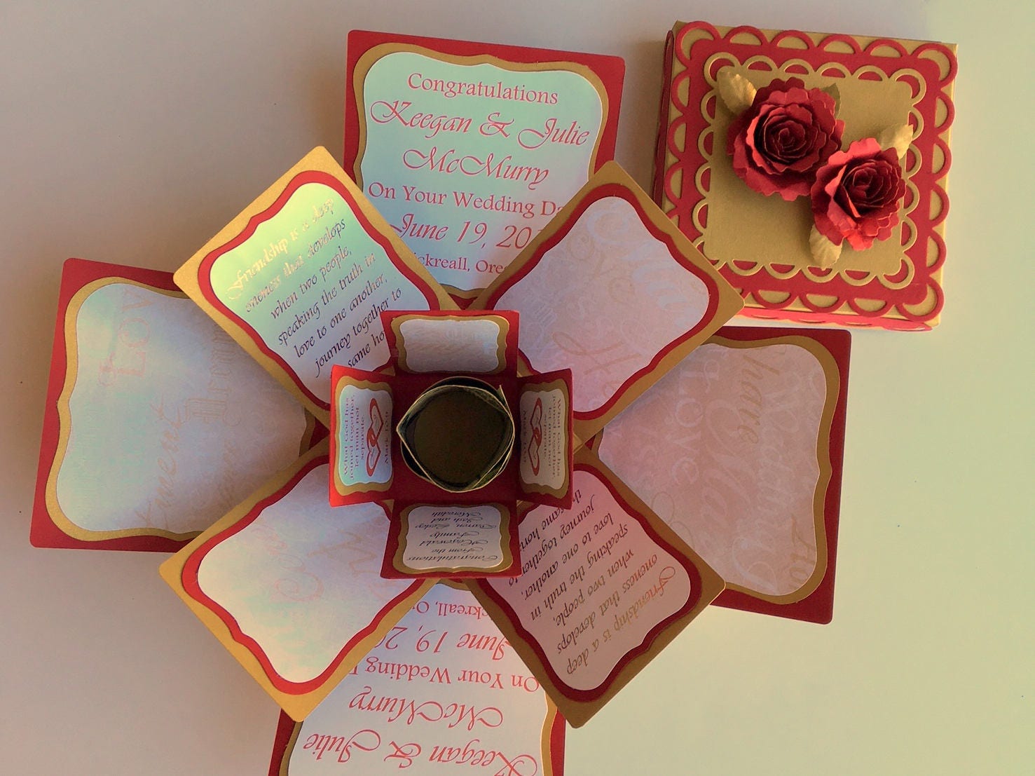 Wedding Card CUSTOM Personalized Exploding Box Card Made to | Etsy