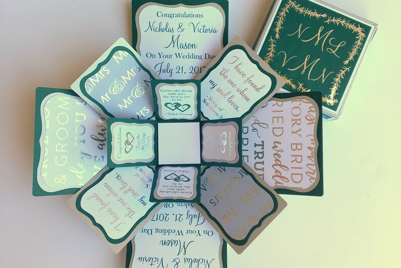 Wedding Card CUSTOM Personalized Exploding Box Card Made to | Etsy