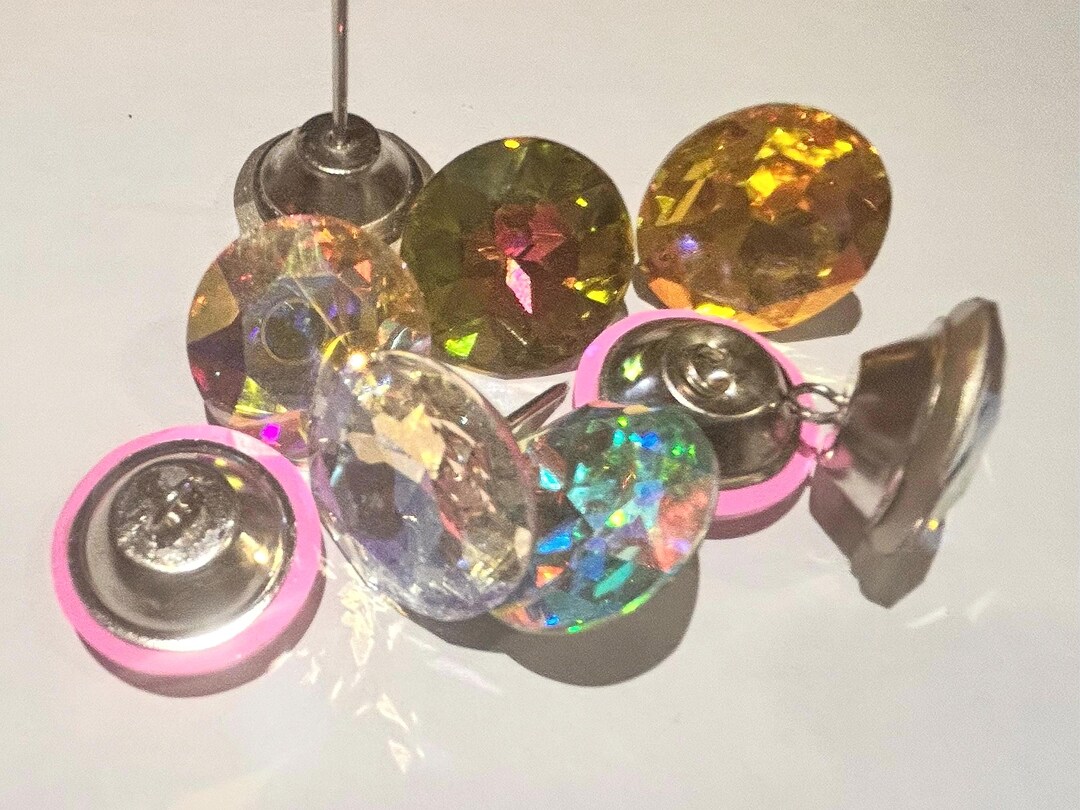 Extra Large 27mm 6-piece Glass Crystal Rhinestone Upholstery Buttons ...