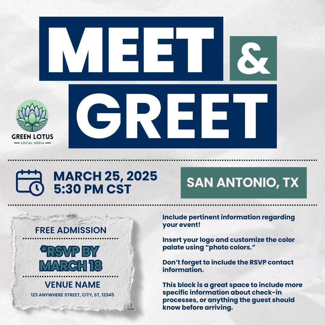 Meet & Greet Invitation Customizable Template - Etsy