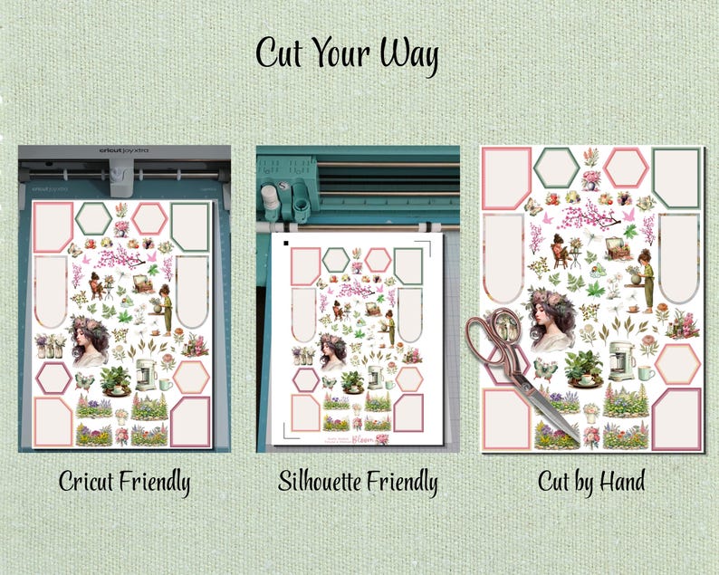 Cozy Scenes + Floral Deco • Printable Planner Stickers • Planner ...