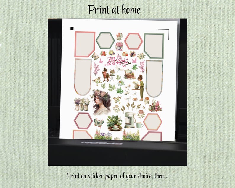 Cozy Scenes + Floral Deco • Printable Planner Stickers • Planner ...
