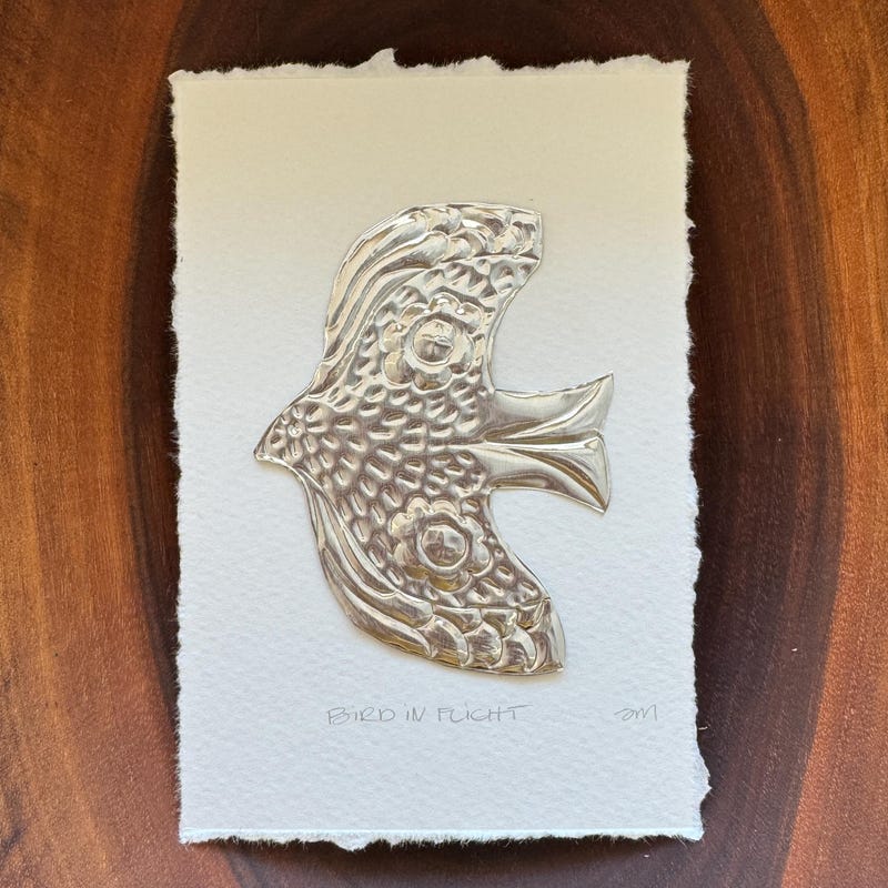 Tin Embossed Bird - Etsy