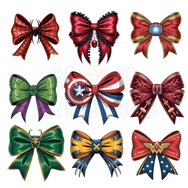Super Hero Coquette Bows PNG Bundle (instant Download) - Etsy