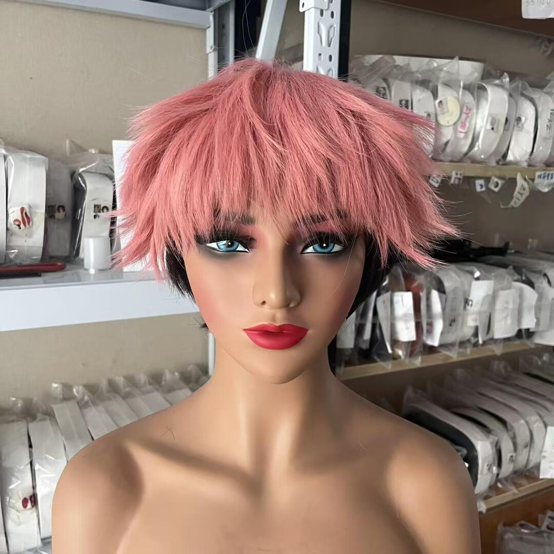 Yuji Itadori Cosplay Wig: Short Pink & Black Synthetic Anime Wig - Etsy