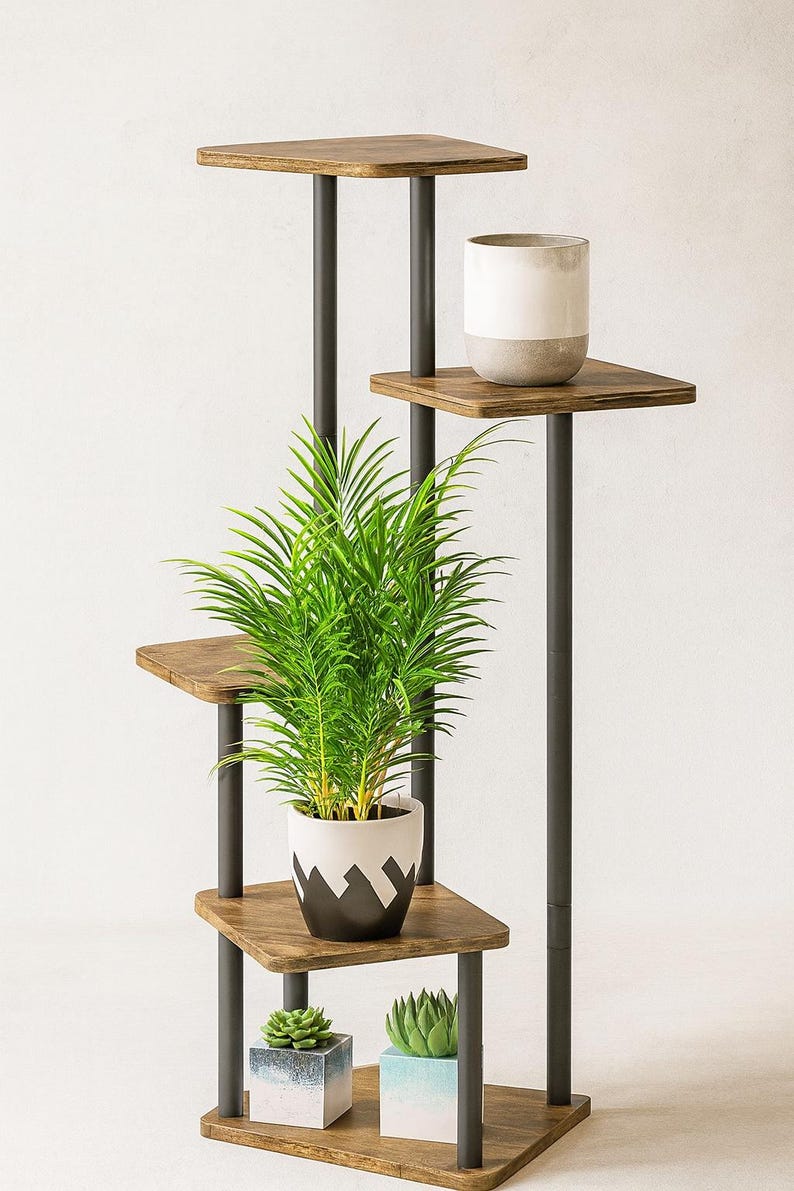 5-tier Metal Plant Stand: Indoor Outdoor Corner Flower Shelf - Etsy