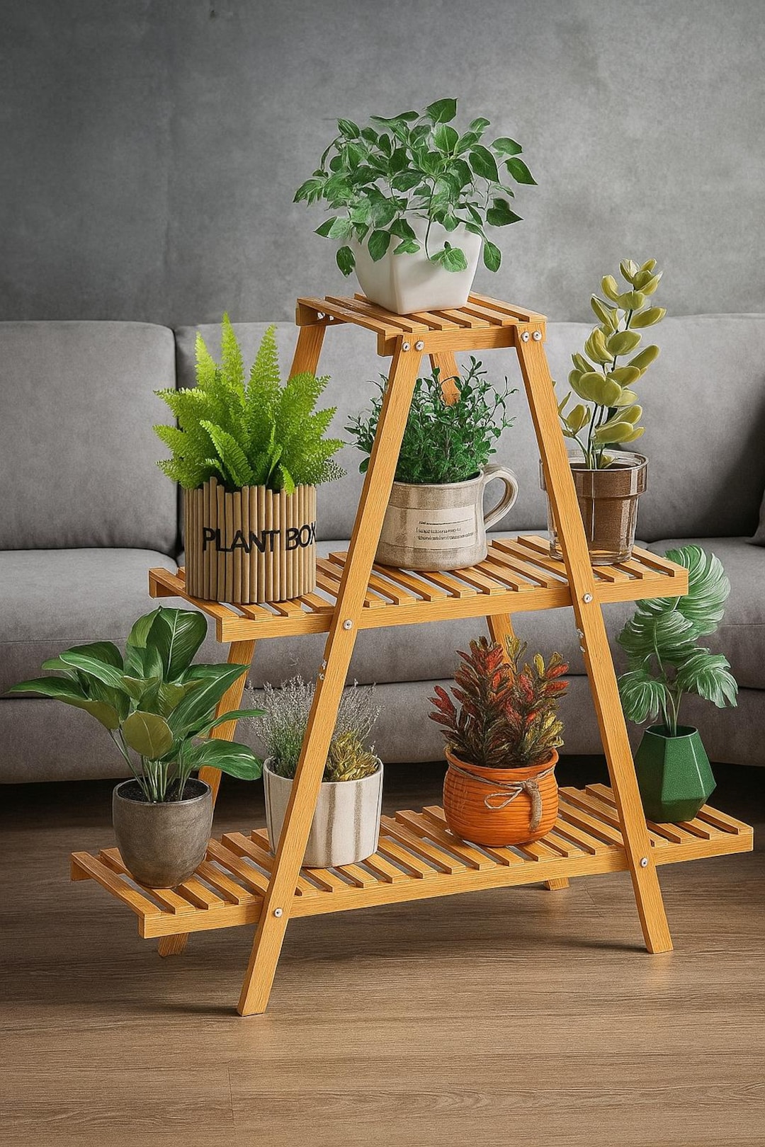 3-tier Bamboo Plant Stand, Indoor Outdoor Ladder Shelf & Flower Rack - Etsy