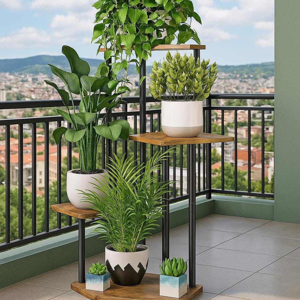 5-tier Metal Plant Stand: Indoor Outdoor Corner Flower Shelf - Etsy