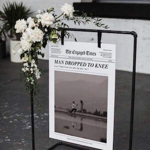 Newspaper Engagement Welcome Sign - Etsy