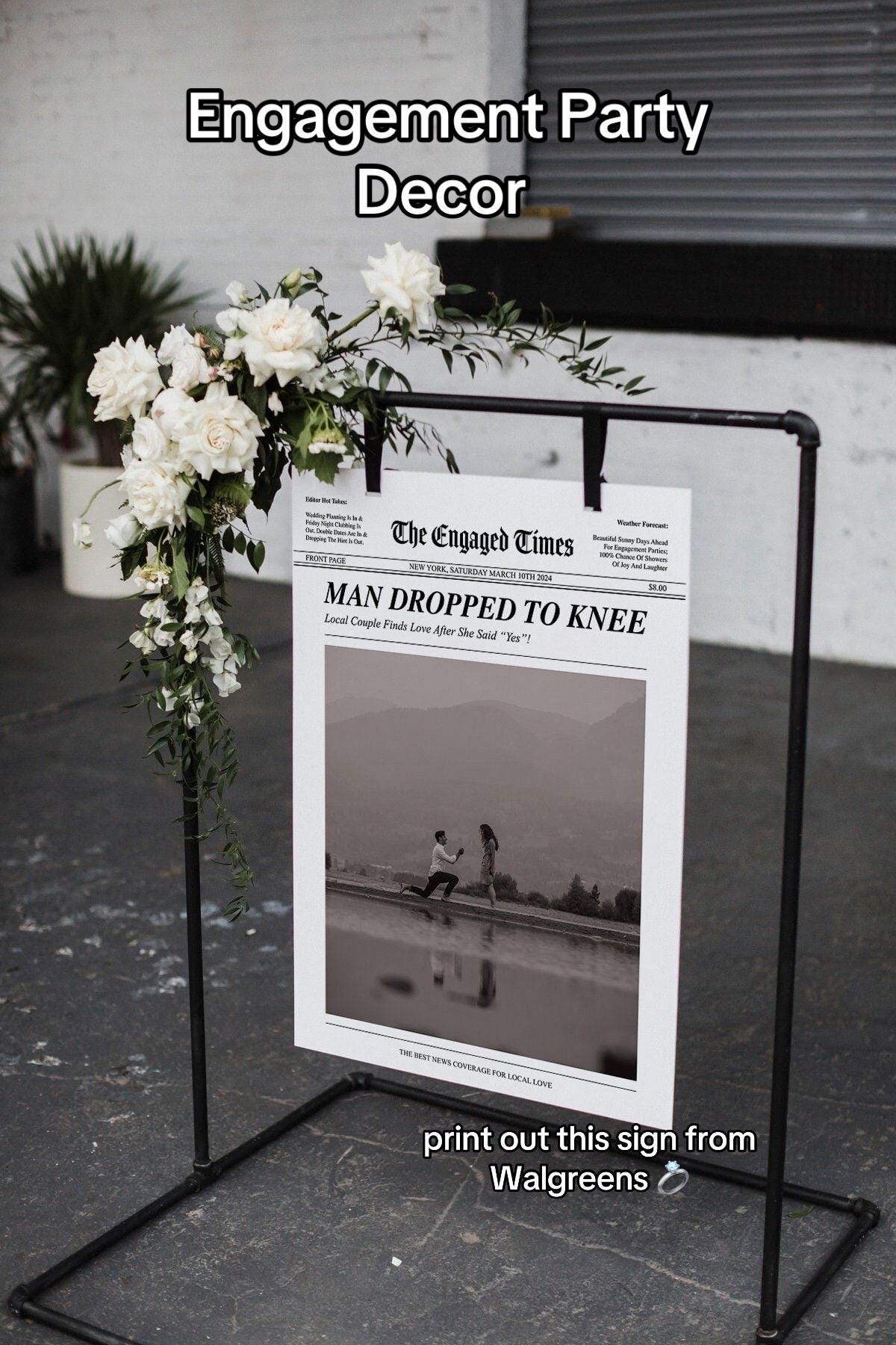 Newspaper Engagement Welcome Sign - Etsy