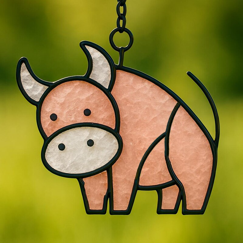 Stained Glass Cow - Etsy