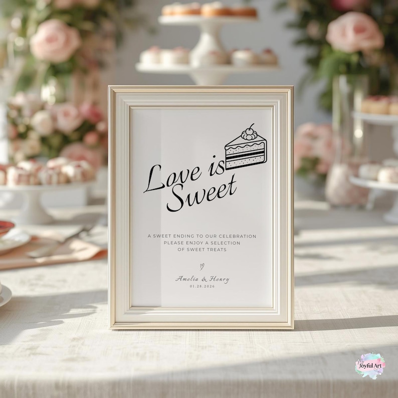 Love is Sweet Wedding Sign Template, Dessert Table Sign Editable Canva ...