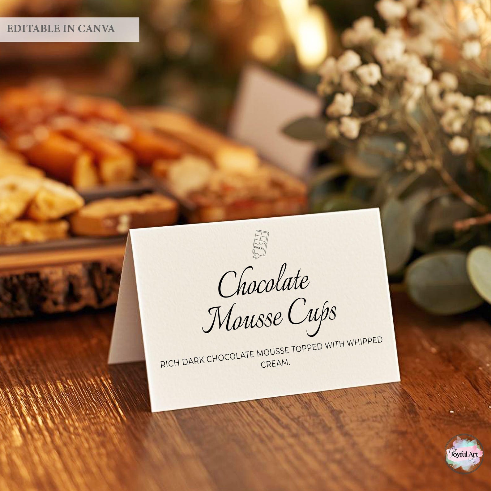 Editable Buffet Card Template | Wedding Food Labels | 4 Sizes Included ...