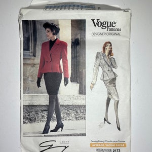 Vintage Vogue 2173 Sewing Pattern: Genny 80s Jacket & Skirt, Size 12 ...
