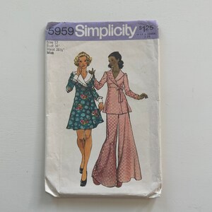 1970s Simplicity 5959 Sewing Pattern, Misses Size 12 Bust 34, Boho ...