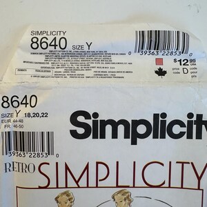 Simplicity 8640 Sewing Pattern, Retro Two Piece Dress Edwardian Downton ...