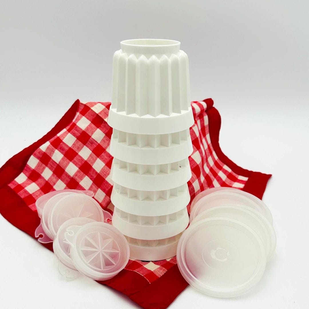Vintage Tupperware Jello Molds With Lids – Set of 6 Jel-ette Fluted ...