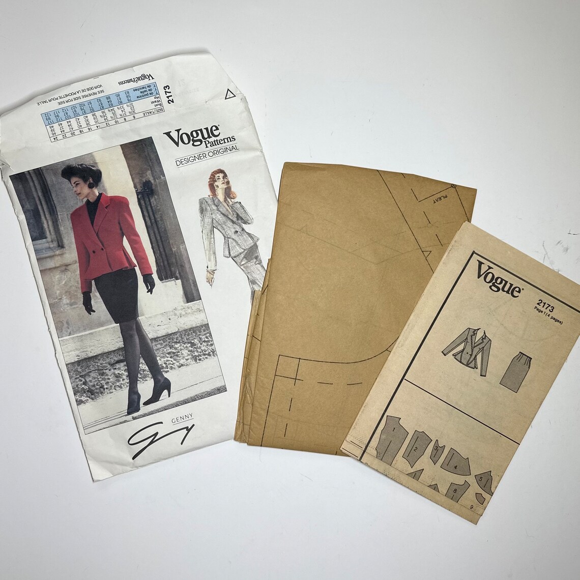 Vintage Vogue 2173 Sewing Pattern: Genny 80s Jacket & Skirt, Size 12 ...
