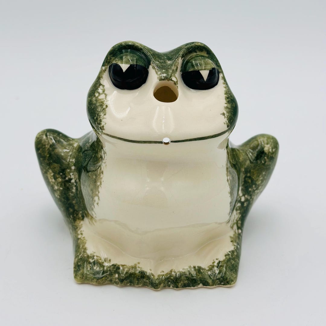 Vintage Ceramic Frog String Holder and Scissor Keeper Made in England ...