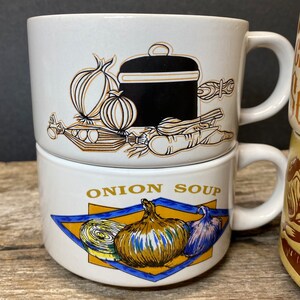 1970's Soup Mugs, Onion Soup, Vegetable Soup Mug, Choose One Mug - Etsy