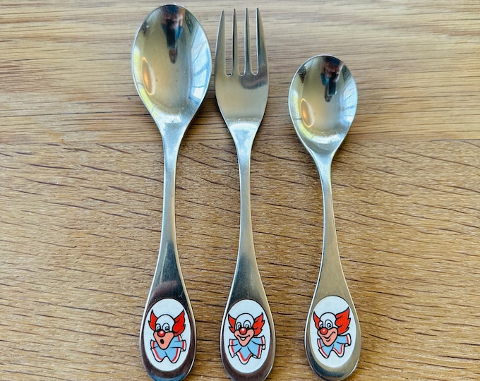 Vintage Bozo the Clown Silverware Set for Kids - German Stainless Steel ...