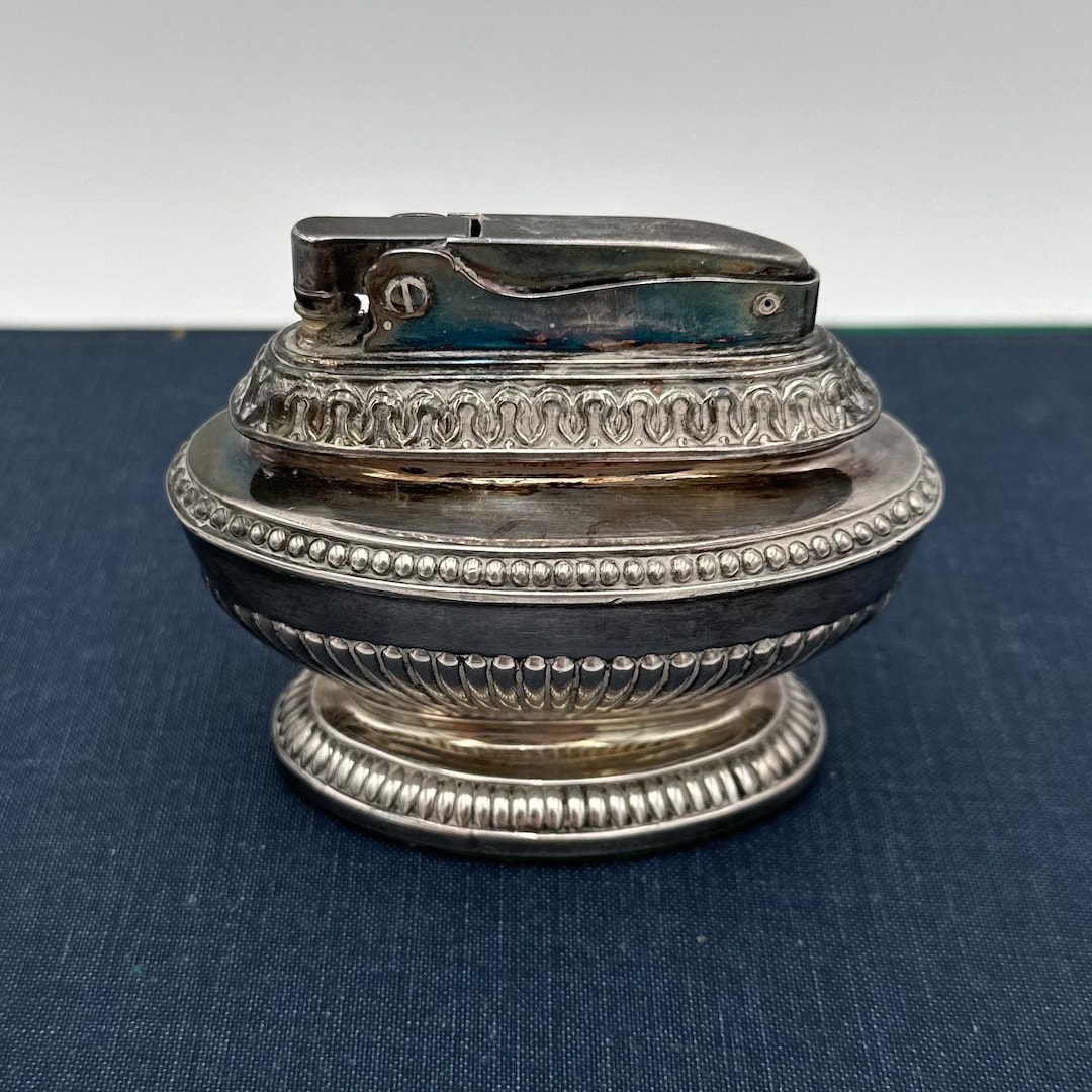 Vintage Ronson Queen Anne Table Lighter – 1950s Art Deco Silver Tone ...