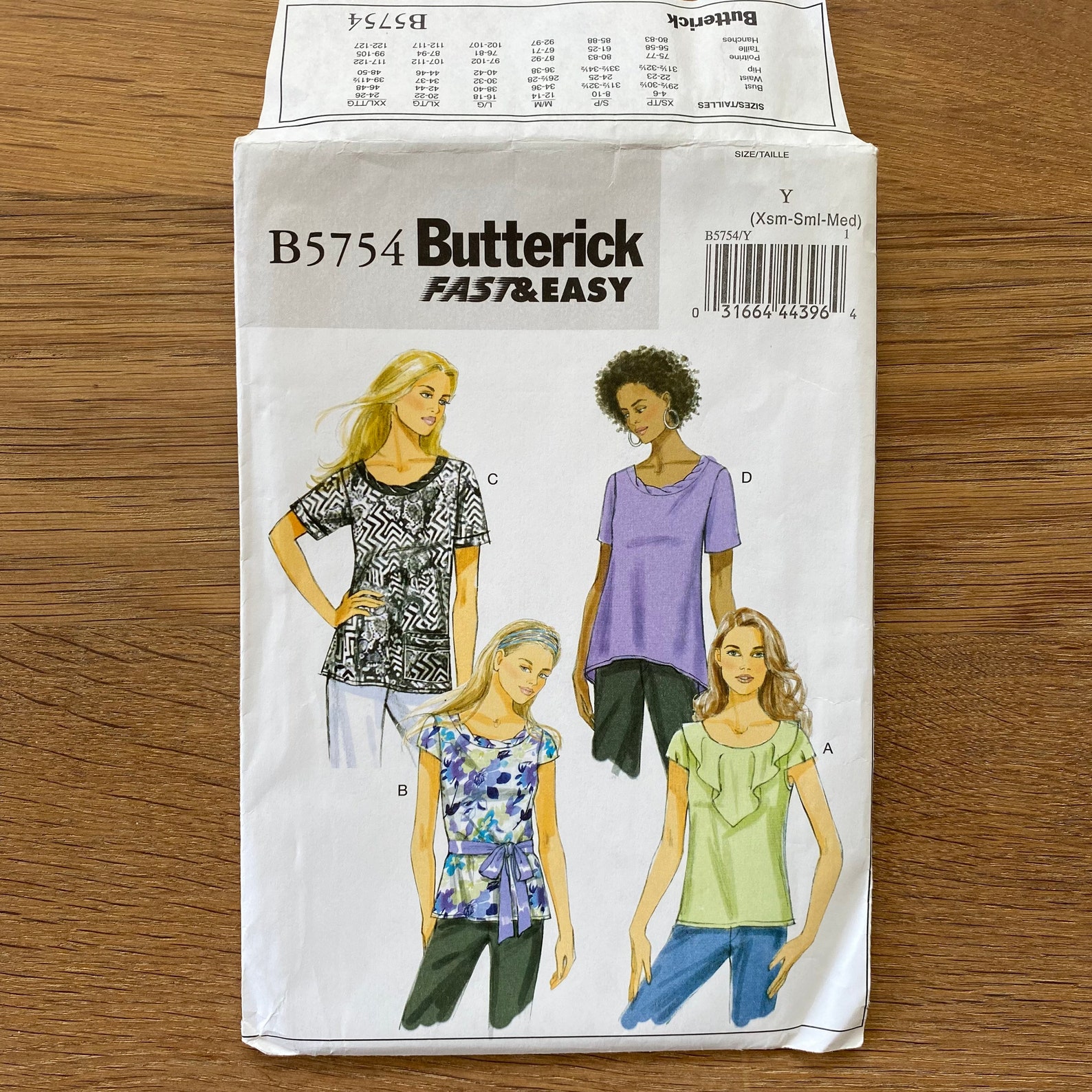 Butterick 5754 Sewing Pattern Misses Top UNCUT Sizes XS Small - Etsy Butterick 5754 Sewing Pattern Misses Top UNCUT Sizes XS Small - Etsy