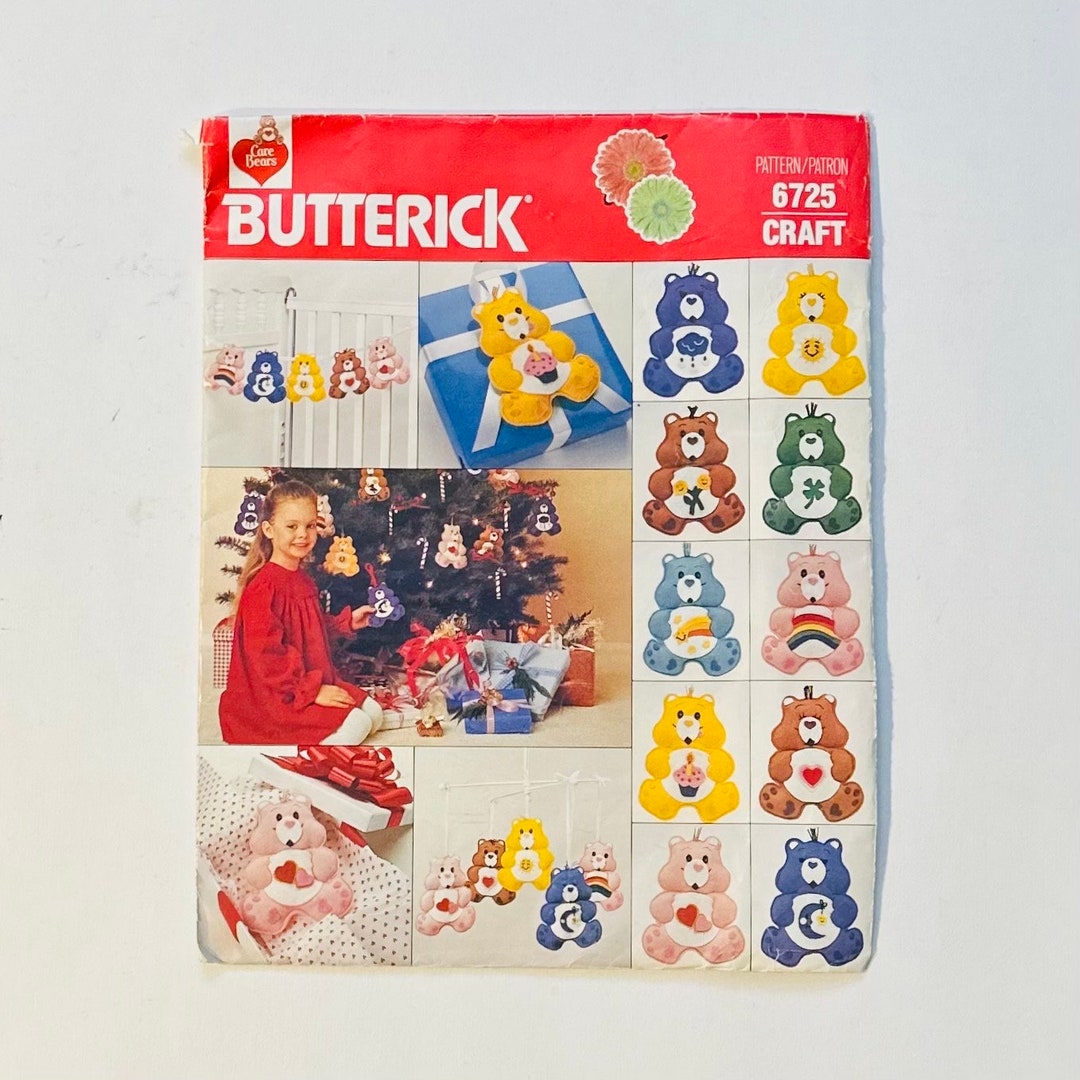 Vintage 1980s Care Bear Ornament Sewing, Butterick 6725 Pattern to Make ...