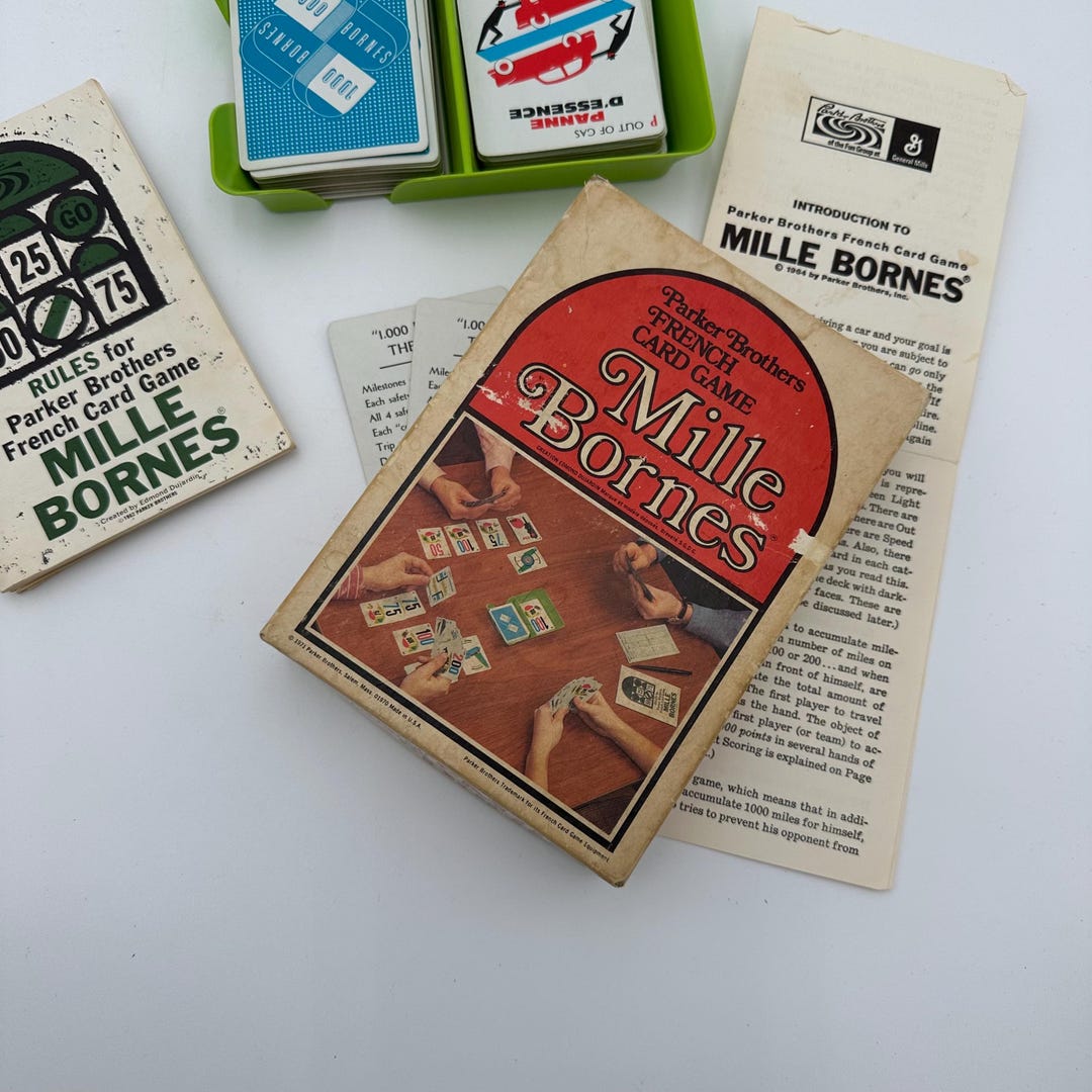 1970s Mille Bornes Parker Brothers French Card Game, Complete, Vintage ...