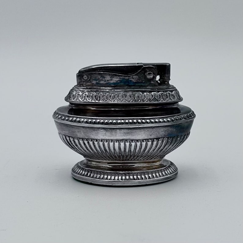 Vintage Ronson Queen Anne Table Lighter – 1950s Art Deco Silver Tone ...