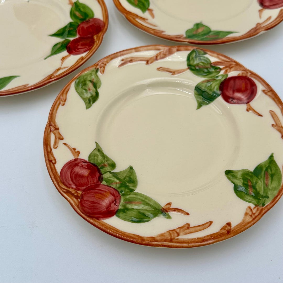 Set of 4 Franciscan Apple Dinnerware Vintage Small Plates Bread and ...