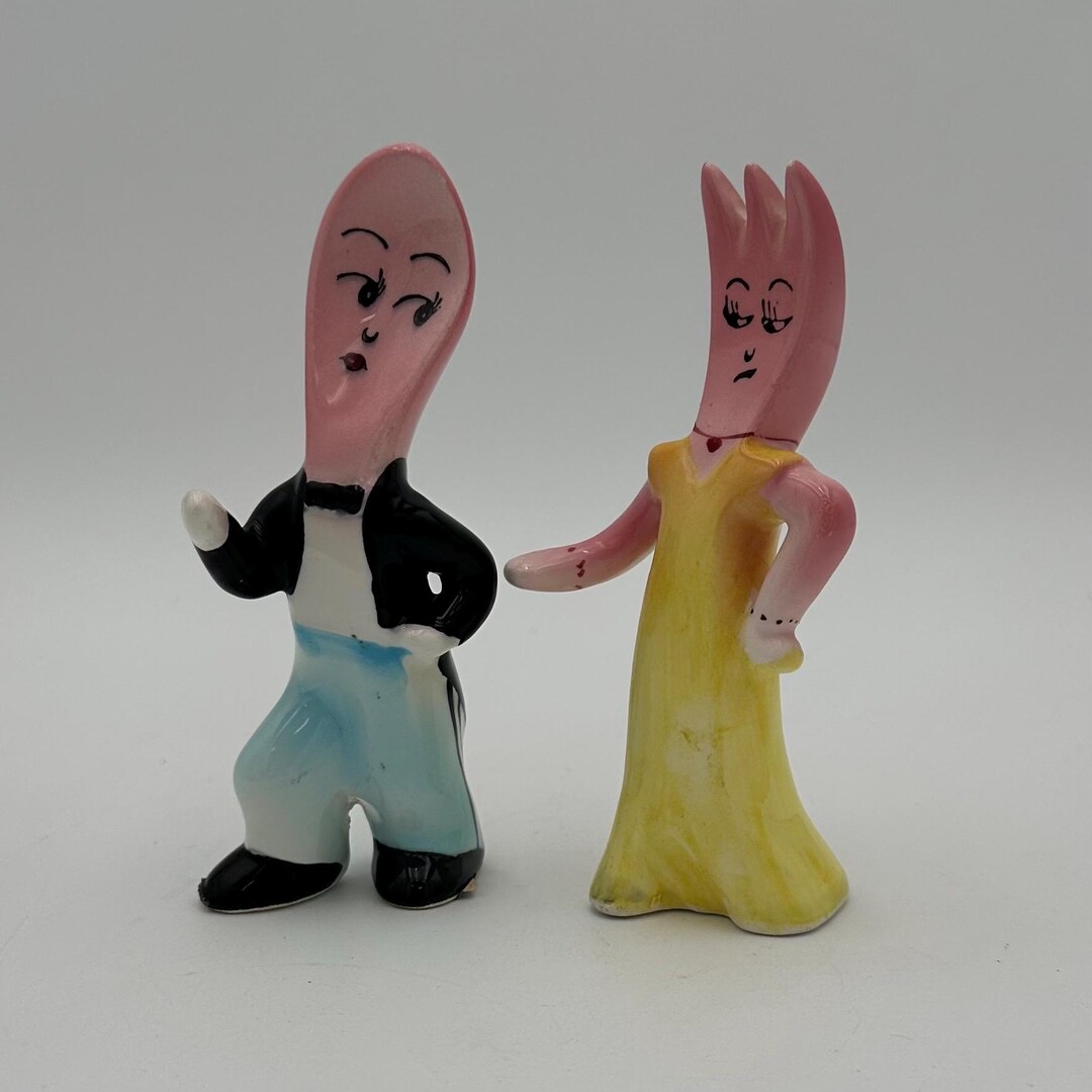 Vintage Anthropomorphic Dancing Fork & Spoon Salt and Pepper Shakers ...
