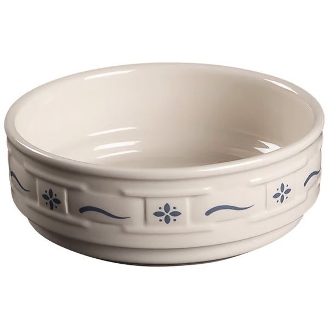 Longaberger Woven Traditions Classic Blue Pottery Stackable Soup Bowl ...