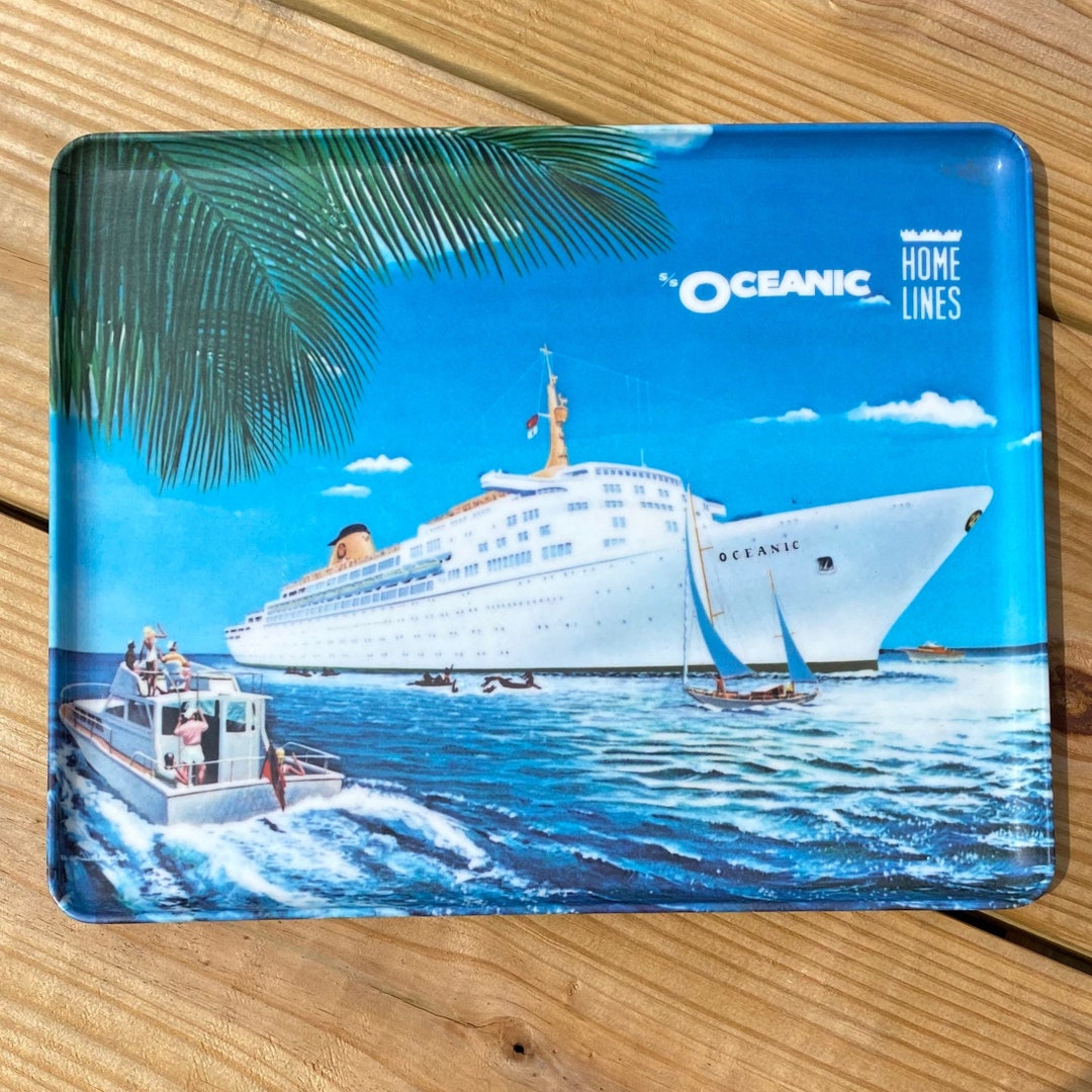 Souvenir Cruise Ship Tray, Plastic Tray Home Lines, SS Oceanic, 1960's ...