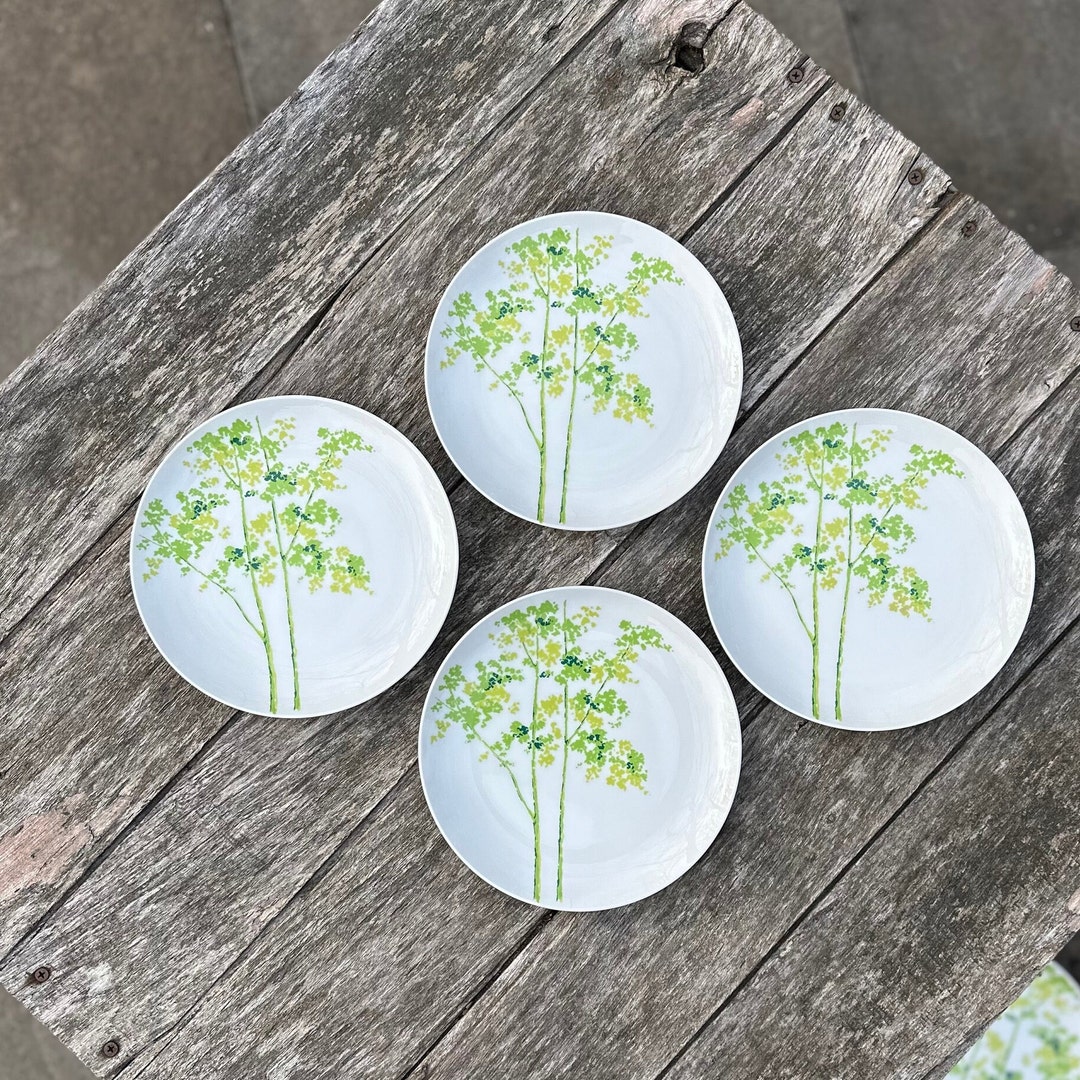 Set of 4 Salad Plates Mikasa Tree Tops Fine China Dinnerware - Etsy