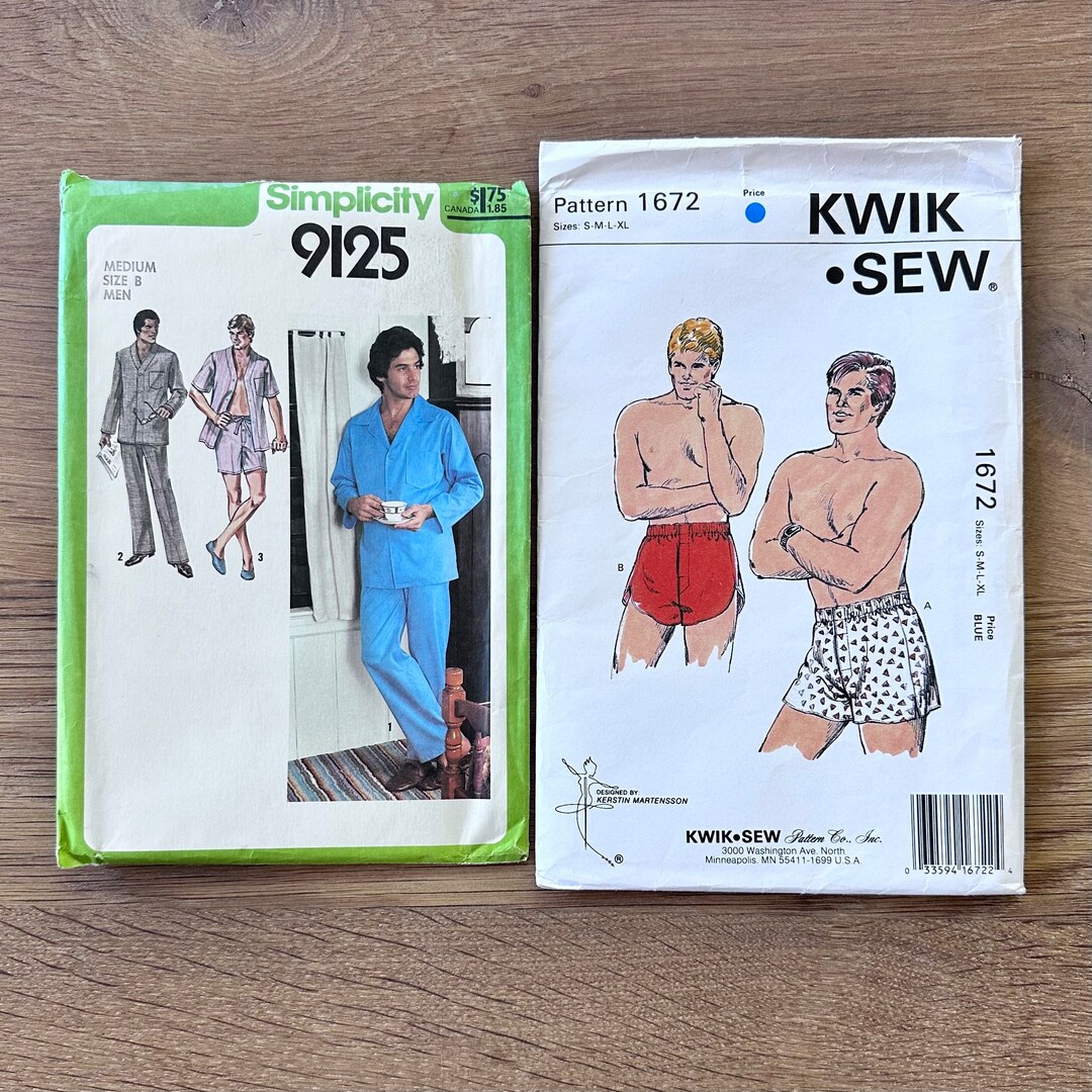 Vintage Sewing for Men, 70s 80s Sew Boxer Shorts and and Pajamas ...