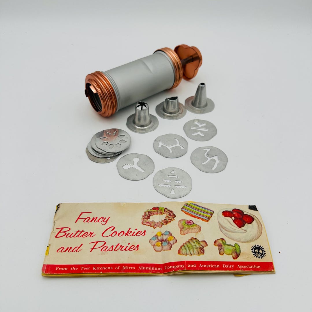 Vintage Spritz Cookie Press Mirro Cookie and Pastry Press Includes 12 ...