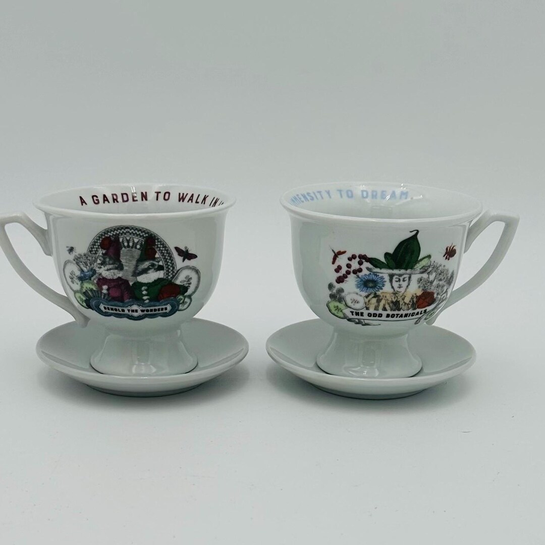 Vintage Hendrick's Gin Tea Cup Set of 2, Behold the Wonders and the Odd ...