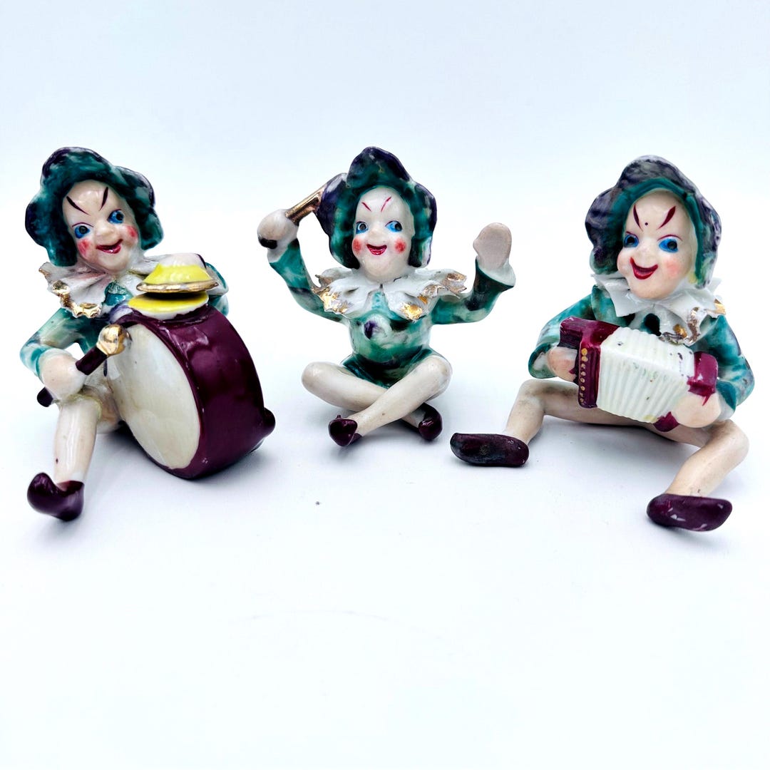 Vintage Pixie Elf Figurines – Set of 3 Musical Elves Marked Occupied ...